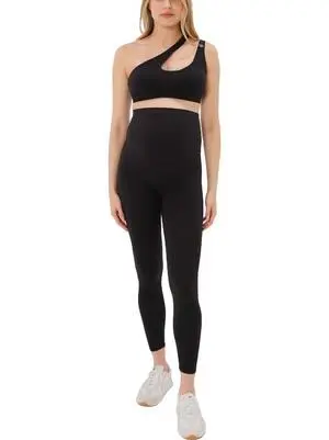 AXK Athletic Maternity Legging With Supportive Belly Band - Black