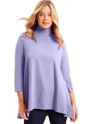 JUNE + VIE Mock-neck Tunic - Jasmine