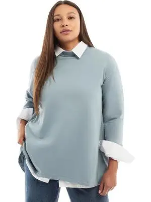 JUNE + VIE Mock-neck Tunic - Mountain Spring