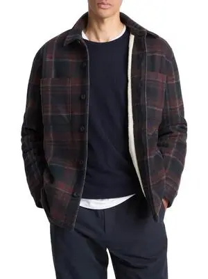 Vince Plaid Shirt Jacket - Coastal Combo