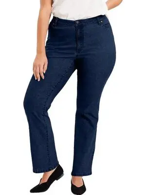 JUNE + VIE Curvie Fit Bootcut Jeans - Dark Blue