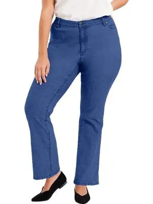 JUNE + VIE Curvie Fit Bootcut Jeans - Medium Blue