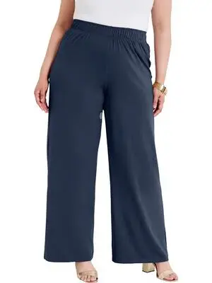 JUNE + VIE Wide-leg Pant - Navy