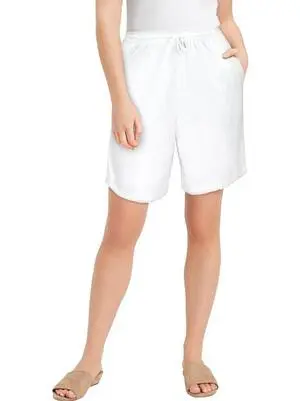 JUNE + VIE French Terry Bermuda Shorts Bright White