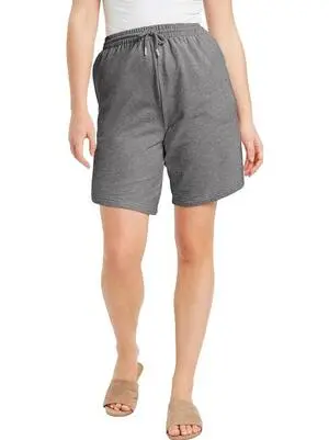 JUNE + VIE French Terry Bermuda Shorts - Medium Heather Grey