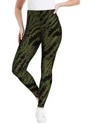 JUNE + VIE Classic Ankle Legging Nature Texture Olive