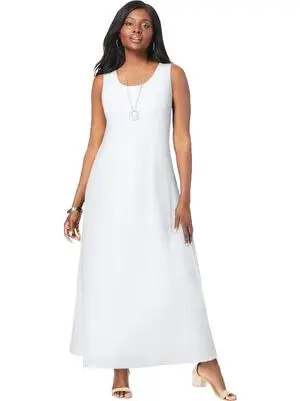 JESSICA LONDON Denim Maxi Dress - White