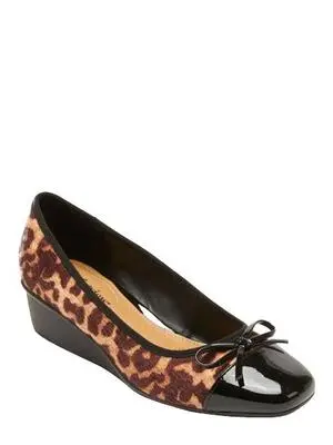 COMFORTVIEW The Jade Slip-on Wedge With Bow Detailing - Leopard