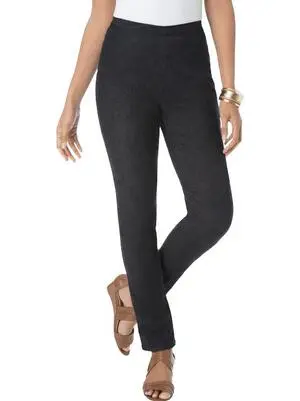 JESSICA LONDON Stretch Denim Straight-leg Jeggings - Black