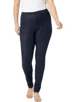 JESSICA LONDON Stretch Denim Skinny Jeggings - Indigo