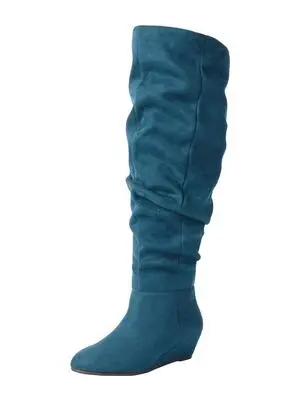 COMFORTVIEW Tamara Tall Wide Calf Boots - Midnight Teal