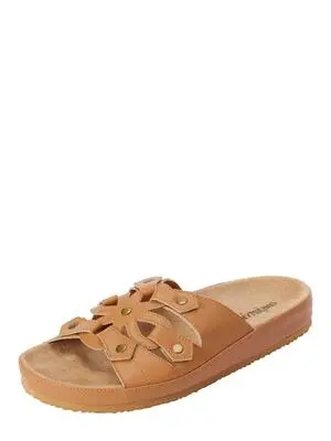 COMFORTVIEW Summer Slip-on Footbed Sandal - Tan