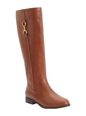 COMFORTVIEW Azalia Tall Wide Calf Boots Cognac