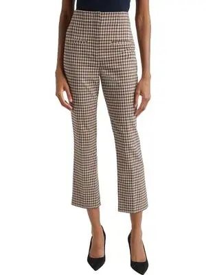 Veronica Beard Kean Check Crop Pants - Navy Multi