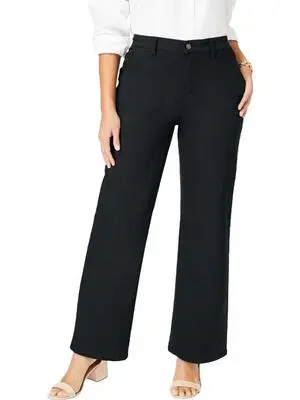 JESSICA LONDON True Fit Stretch Denim Wide Leg Jean - Black