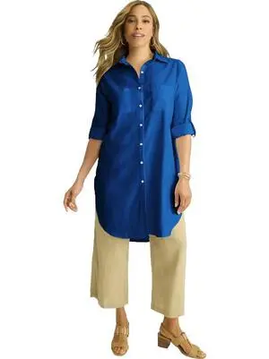 JESSICA LONDON Linen Mega Tunic Dark Sapphire