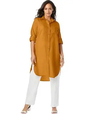 JESSICA LONDON Linen Mega Tunic Rich Gold