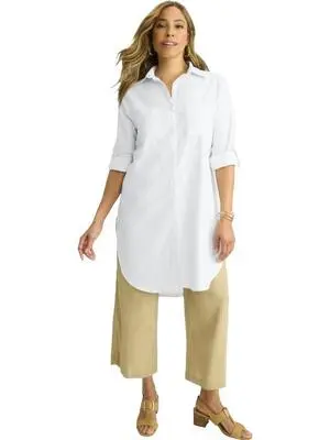 JESSICA LONDON Linen Mega Tunic White