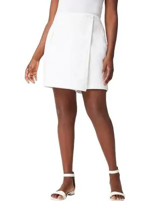 JESSICA LONDON Classic Cotton Denim Skort - White