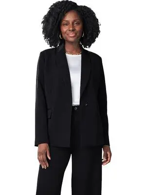 JESSICA LONDON Bi-stretch Shaped Blazer - Black