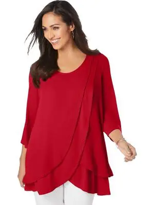 JESSICA LONDON Double Layer Tunic Classic Red