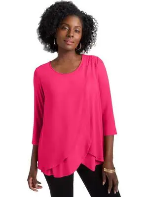 JESSICA LONDON Double Layer Tunic - Pink Burst