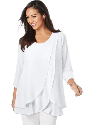 JESSICA LONDON Double Layer Tunic White