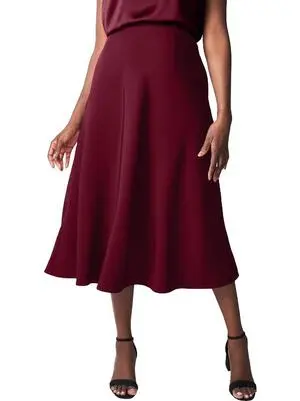 JESSICA LONDON Bi-stretch Swing Skirt - Merlot