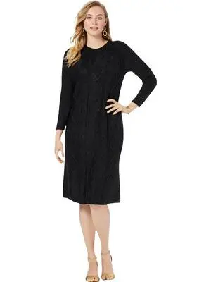JESSICA LONDON Cable Knit Sweater Dress