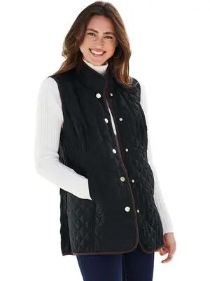 JESSICA LONDON Quilted Sleeveless Vest - Rich Burgundy