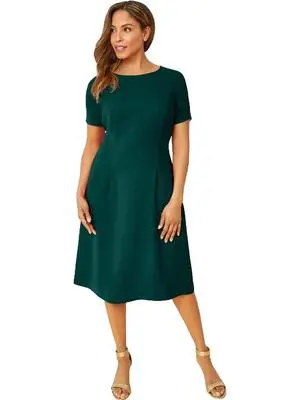 JESSICA LONDON Fit & Flare Dress - Emerald Green