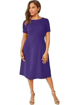 JESSICA LONDON Fit & Flare Dress - Midnight Violet