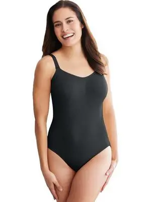 SECRET SOLUTIONS Instant Shaper Medium Control Seamless Bodysuit - Black
