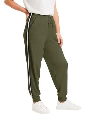 JUNE + VIE French Terry Jogger Dark Olive Green