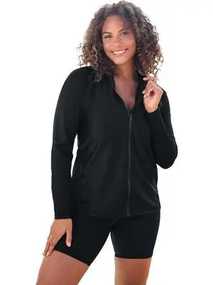 SWIM 365 Chlorine Resistant Long-sleeve Swim Tee - Black