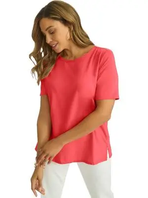 JESSICA LONDON Uptown Refined Tee Soft Geranium
