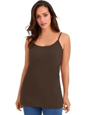 JESSICA LONDON Stretch Cotton Cami Chocolate