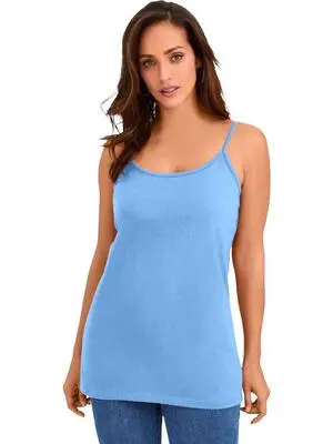 JESSICA LONDON Stretch Cotton Cami French Blue