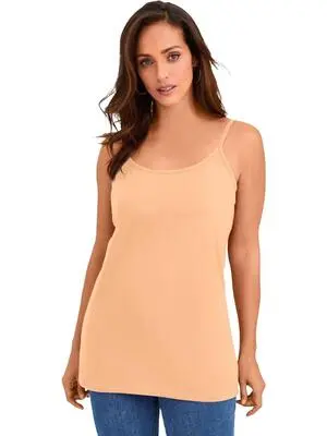 JESSICA LONDON Stretch Cotton Cami Peach Fuzz