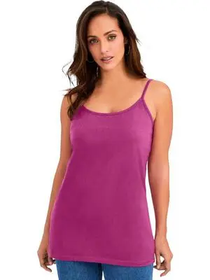 JESSICA LONDON Stretch Cotton Cami Raspberry