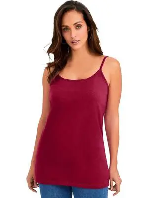 JESSICA LONDON Stretch Cotton Cami Rich Burgundy