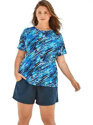 SWIM 365 Relaxed Fit Swim Tee Silver Foil Animal