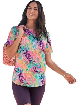 SWIM 365 Relaxed Fit Swim Tee - Vivid Tie Dye
