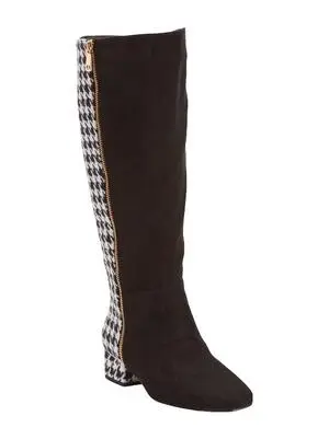 COMFORTVIEW Emerald Tall Wide Calf Boots Houndstooth