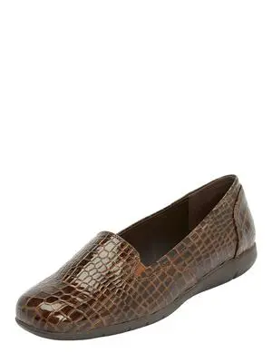 COMFORTVIEW Leisa Slip On Flat Brown