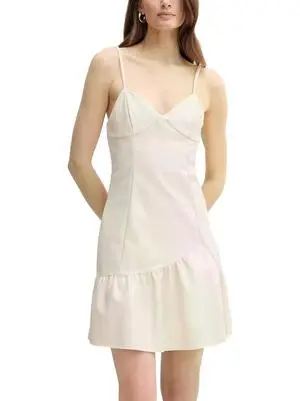 Armani Exchange Ruffle-hemmed Mini Dress - Neutrals