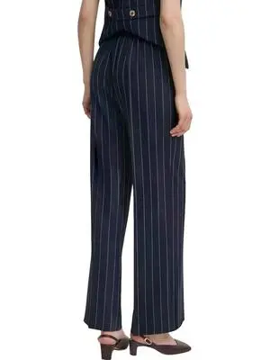 SANDRO FERRONE Pinstriped Trousers With Side Pockets - Blue