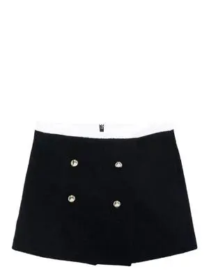 Maje Button-detailed Double-breasted Shorts - Blue
