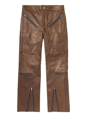 Rick Owens Slim-fit Leather Trousers - Brown