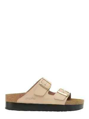 BIRKENSTOCK Double-buckle Platform Slides - Neutrals